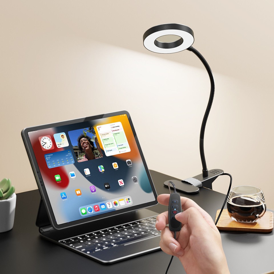 LED Desk Lamp Adjustable Swing Arm Lamp with Clamp Eye-Caring Reading ...