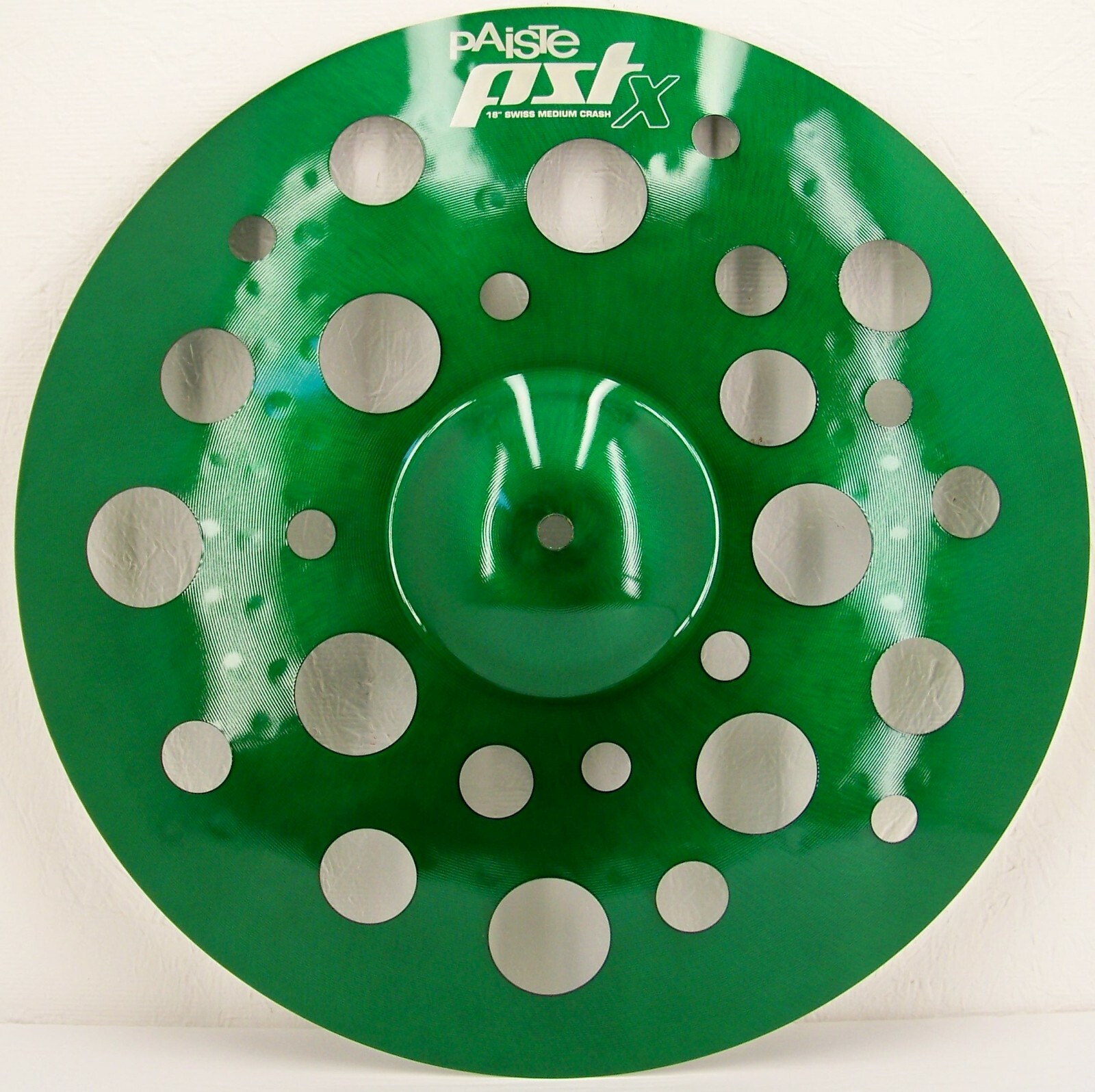 Paiste PSTX 18" Swiss Medium Crash Cymbal/Color Sound Green/Model # ...