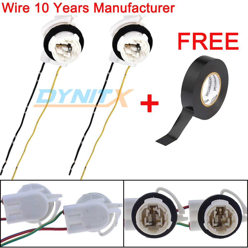 3056 3156 3456 4156 2pcs Bulb Socket Brake Turn Signal Light Harness ...