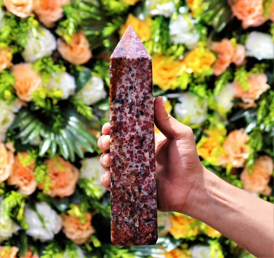 Large 265MM Natural Spessartite Garnet Albite Feldspar 4 Faceted ...