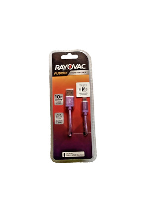 rayovac fusion 10 ft charger micro usb cable purple | eBay