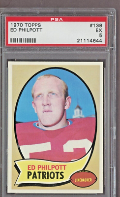 1970 Topps Football #138 Ed Philpott Boston Patriots PSA 5 EX | eBay