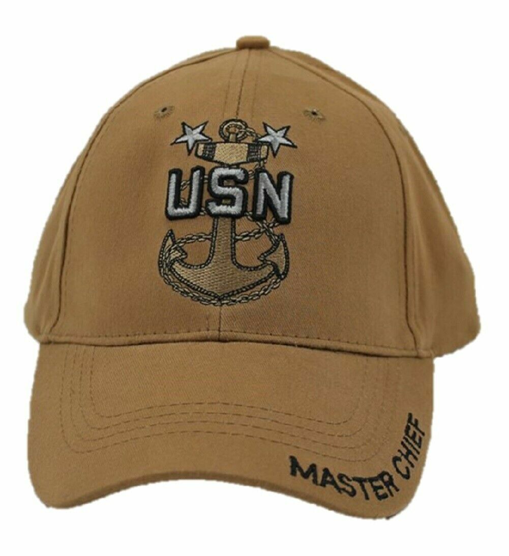 NEW U.S. Navy Insignia Master Chief Baseball cap hat. Coyote Brown ...