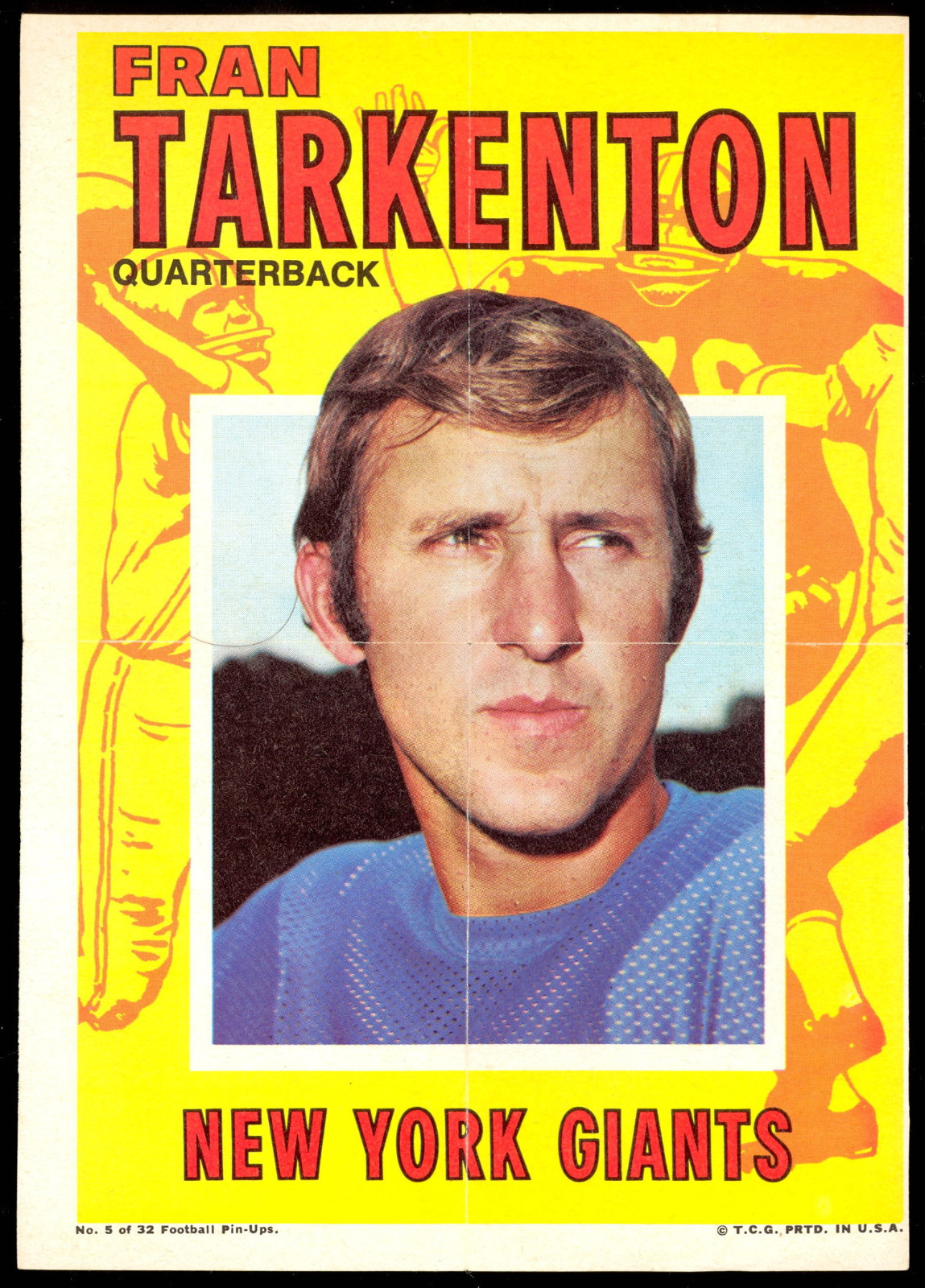 1971 FOOTBALL TOPPS INSERT POSTER PIN UPS LOT OF 7 FRAN TARKENTON JIM ...