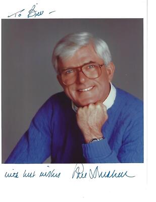 Phil Donahue Signed Photo 8x10 Autograph Talk Show Host Marlo Thomas | eBay