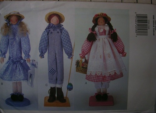 UNCUT vintage Butterick 3772 sewing pattern dowel display dolls 18" boy ...