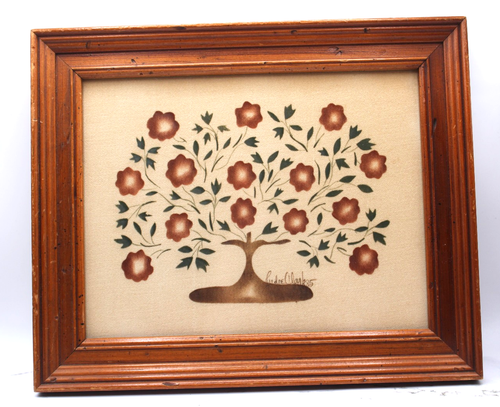 Theorem Painting Stencil Tree Of Life Judie Clark Folk Art Framed 11" x ...