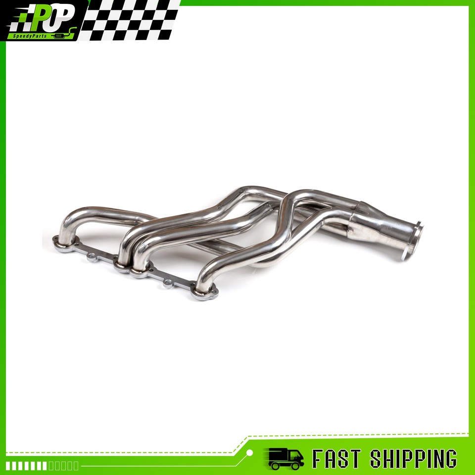 For Chevy C10 Truck Header Set Sliver Stainless Steel Fits GMC C1500 ...