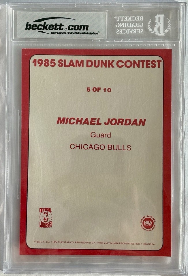 1985-86 Star Slam Dunk Supers Michael Jordan #5 Chicago Bulls 5x7 BGS 7 ...