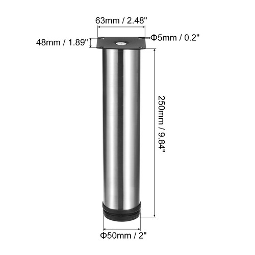 Furniture Leg, 4Pcs 10 Inch Adjustable Drawer Legs with Screws, Silver ...