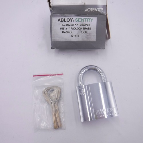 Abloy Sentry 1" Chrome-Plated Brass Keyed Padlock PL341/25B-KA 7/16" " for sale online | eBay