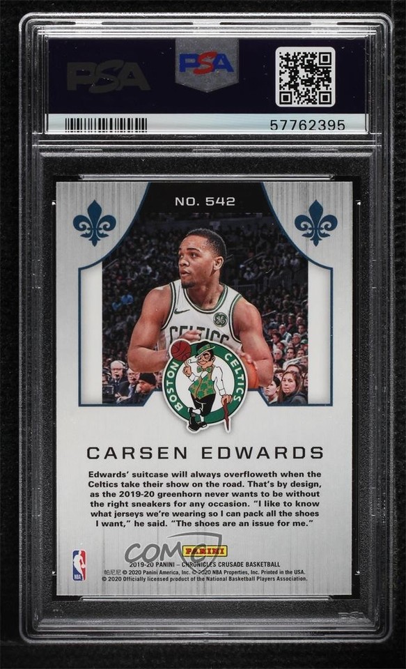 2019-20 Panini Chronicles Crusade Carsen Edwards #542 PSA 10 GEM MT 8d2 ...