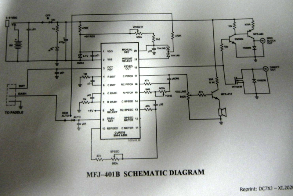 Nice MFJ -401B "Econo Keyer II" Electronic Keyer Ham Radio CW Morse ...