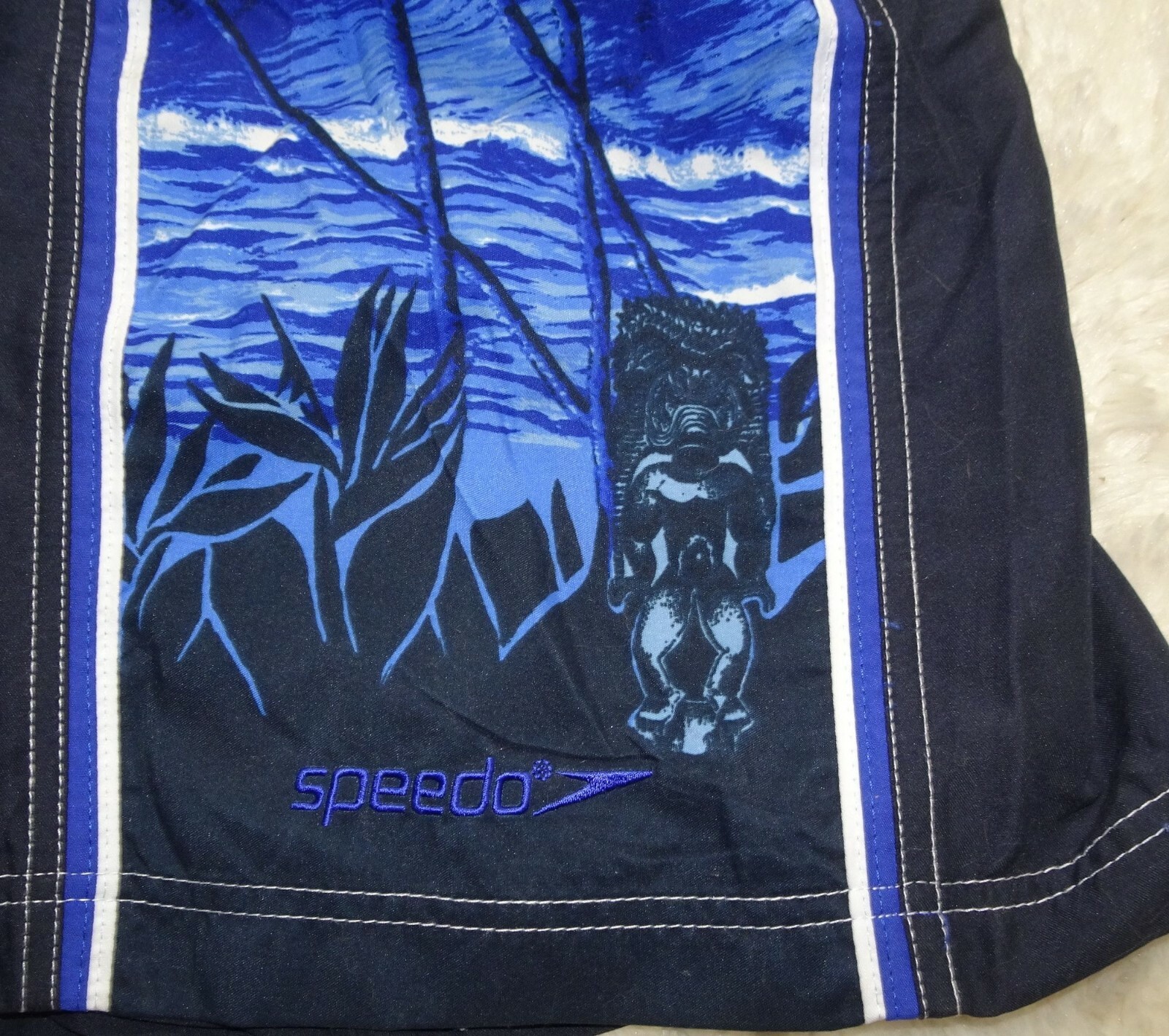 Speedo Navy Blue Hawaiian Board Shorts Swim Surf Size… - Gem