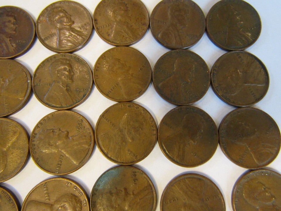 58 EARLY WHEAT PENNIES GOOD CONDITION 20'S 30'S 40'S A ACOUPLE OF ...