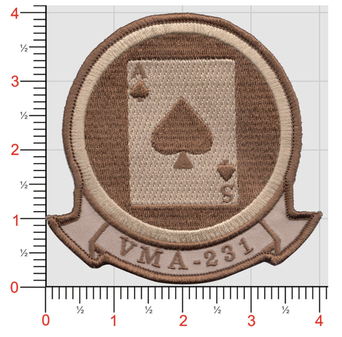 MARINE CORPS VMA-231 ACE OF SPADES DESERT TAN EMBROIDERED PATCH | eBay