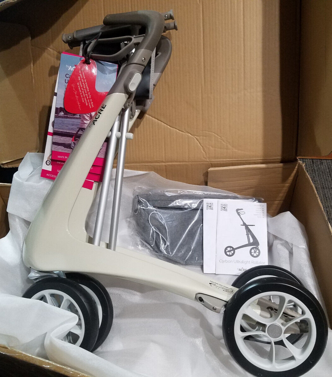 byACRE Carbon Ultralight Rollator Walker, Reg Track, Organizer Bag ...