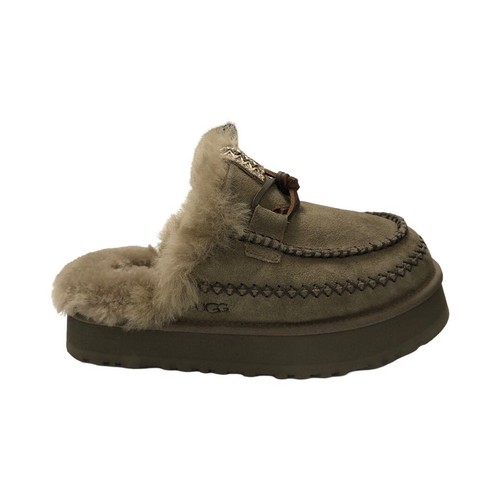 UGG Women's Disquette Alpine Hickory Suede Slippers Platform Shoes ...