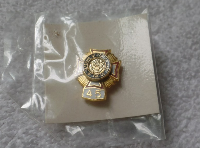 Vintage NEW Veterans Of Foreign Wars No. 45 LAPEL PIN VFW 45 years | eBay