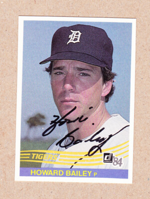 Howard Bailey signed 1984 Donruss card #212-1984 W.S.Champs- Detroit ...