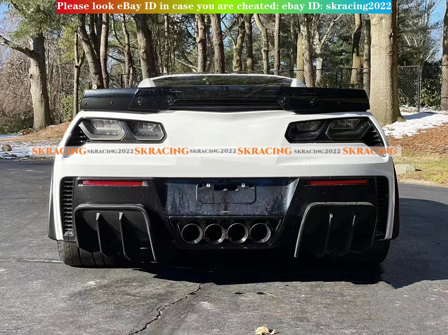 Carbon Fiber Rear Diffuser Spoiler Lip For Chevrolet Corvette C7 Z06 ...