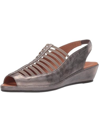 GENTLE SOULS KENNETH COLE Womens Gray Lee Wedge Slingback Sandal 7 M ...