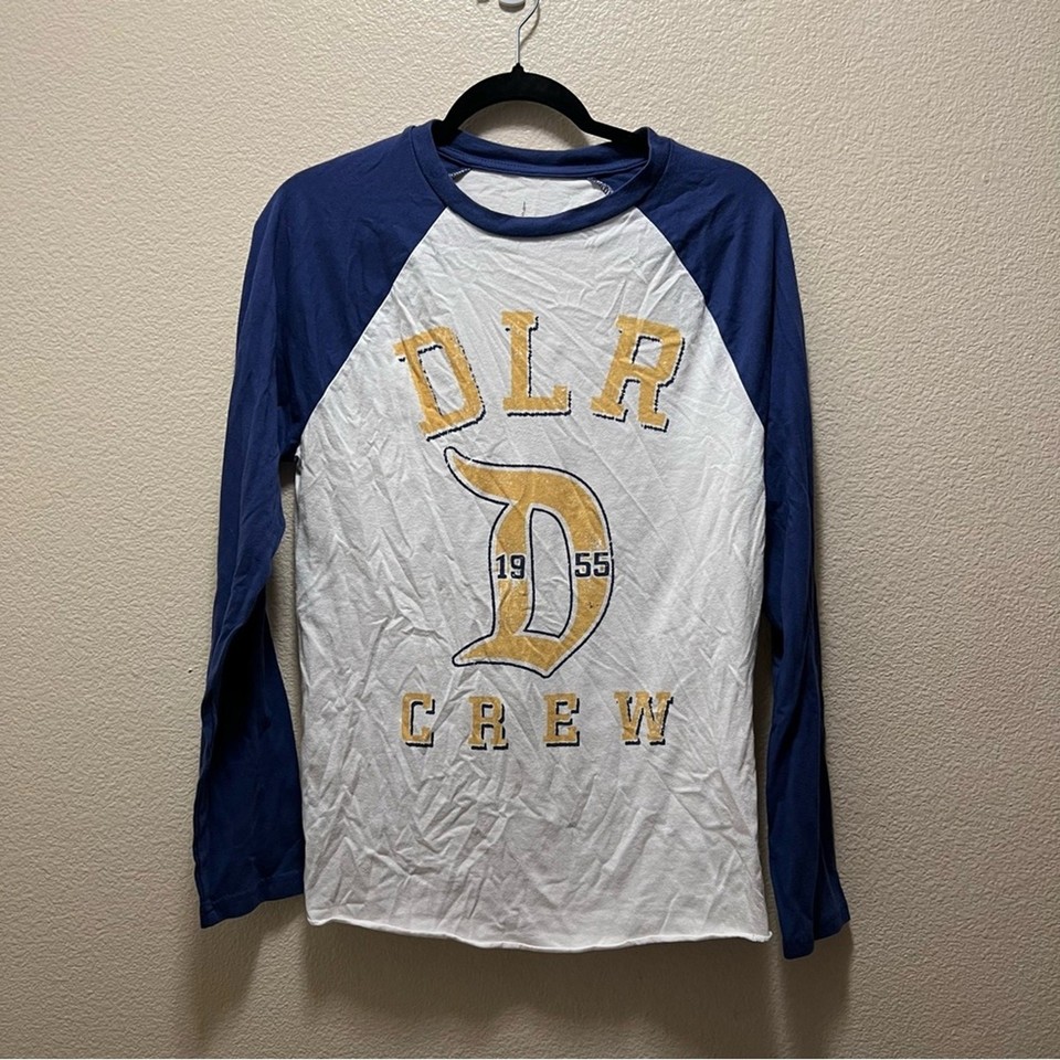 Disney Parks Vintage DLR Resort Blue White Long Sleeve Baseball Tee ...