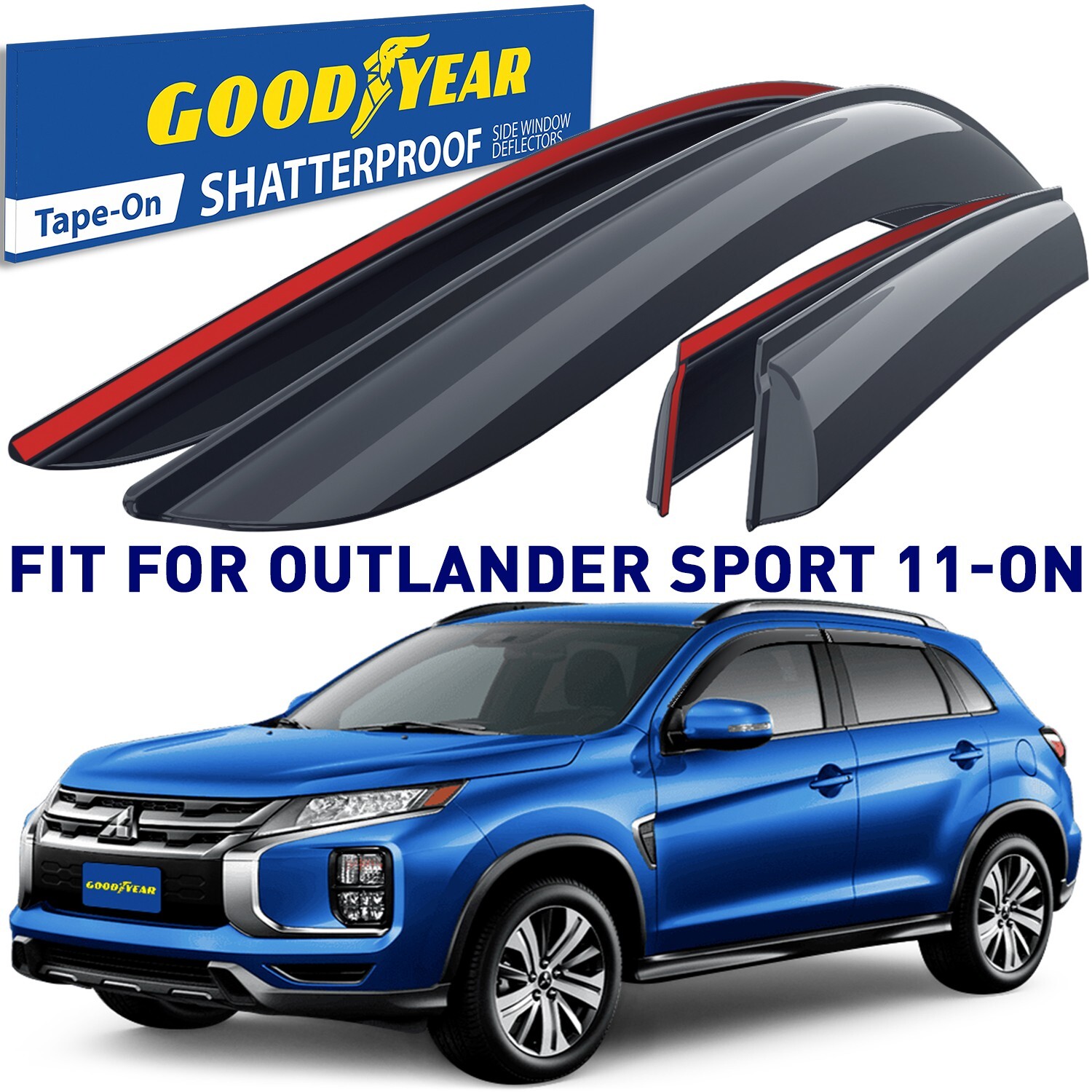 Rain Guards Vent Visors Shade for 2011-2023 Mitsubishi Outlander Sport ...
