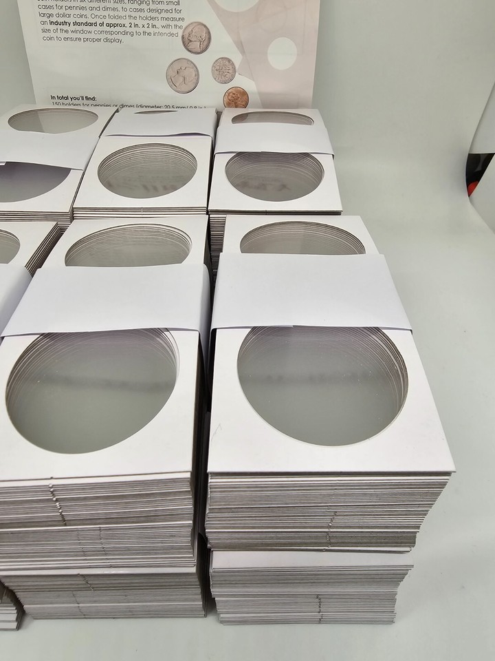 600 Premium H&S 2x2 in Cardboard Coin Flip Mylar LARGE D 40mm Size | eBay