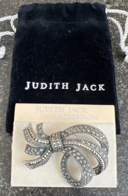 Vintage Signed JJ Judith Jack Sterling Silver & Marcasite Pin Brooch | eBay