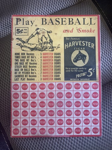Baseball Punch Out Game Harvester Cigars Full Board Vintage 1930s | eBay