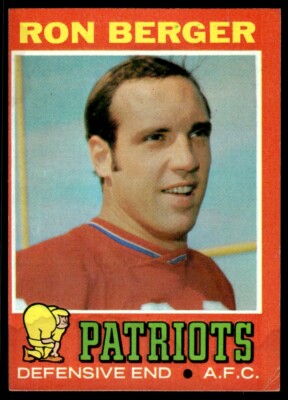 1971 TOPPS RON BERGER RC NEW ENGLAND PATRIOTS #107A | eBay