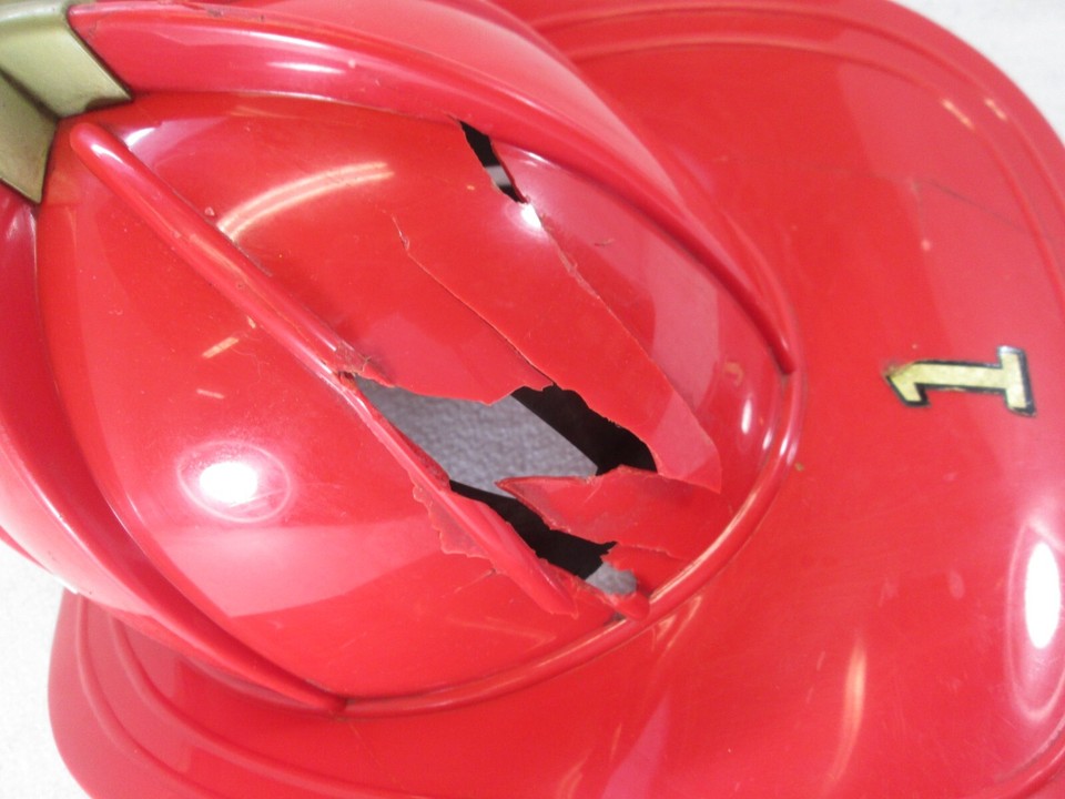 Vintage 1960'S Texaco Gasoline red Fire Chief helmet hat Brown ...