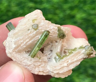 10.40 Grams Terminated green Tourmaline crystals bunch specimen on ...