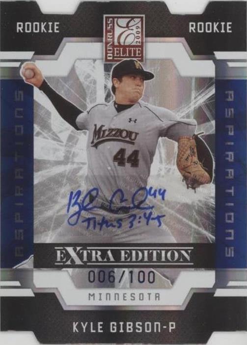 2009 Donruss Elite Extra Edition - Rookie Kyle Gibson #82 Aspirations ...