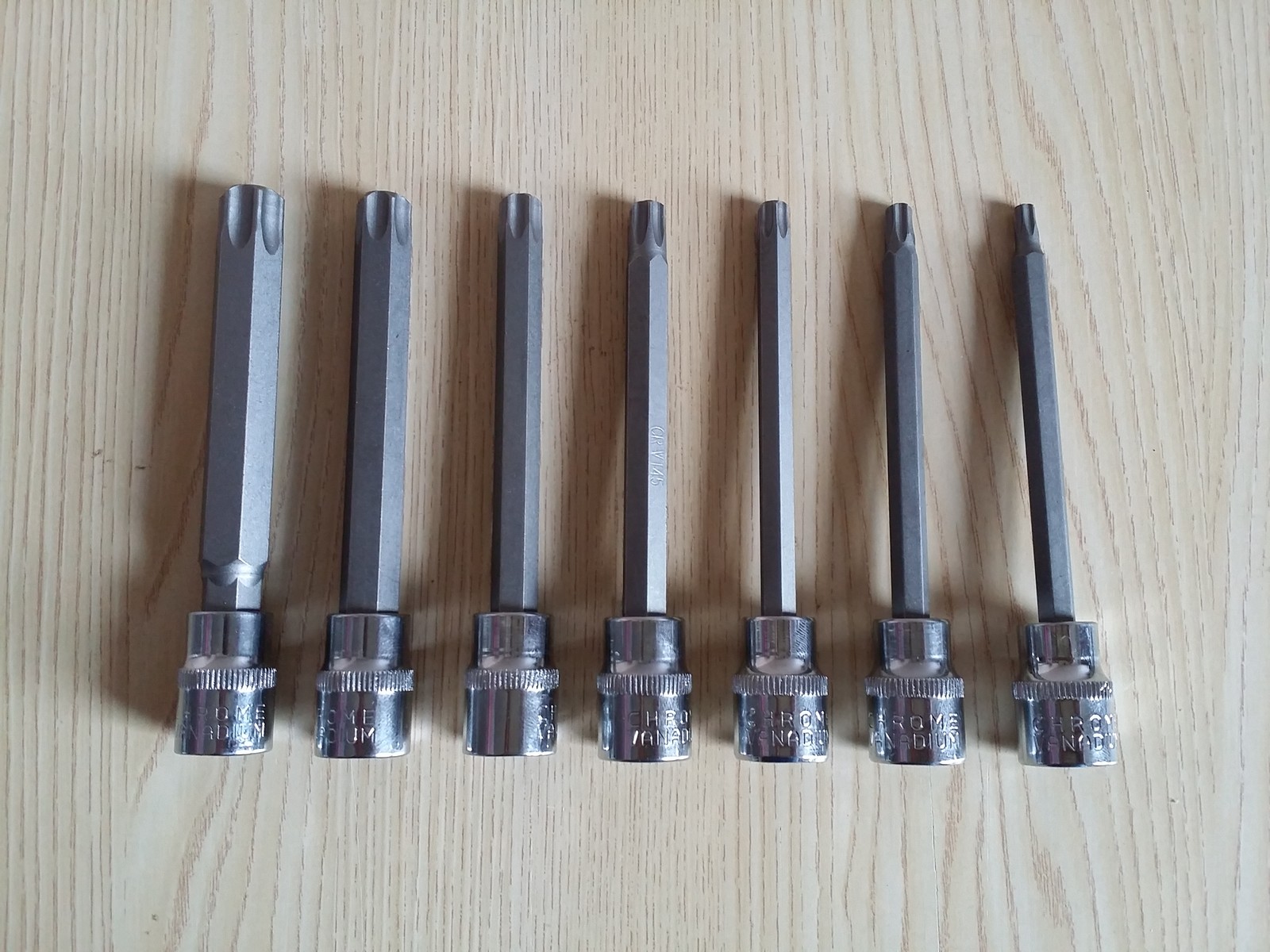 7Pc 3/8" Drive Extra Long T25 T30 T40 T45 T50 T55 T60 Star Torx Socket ...