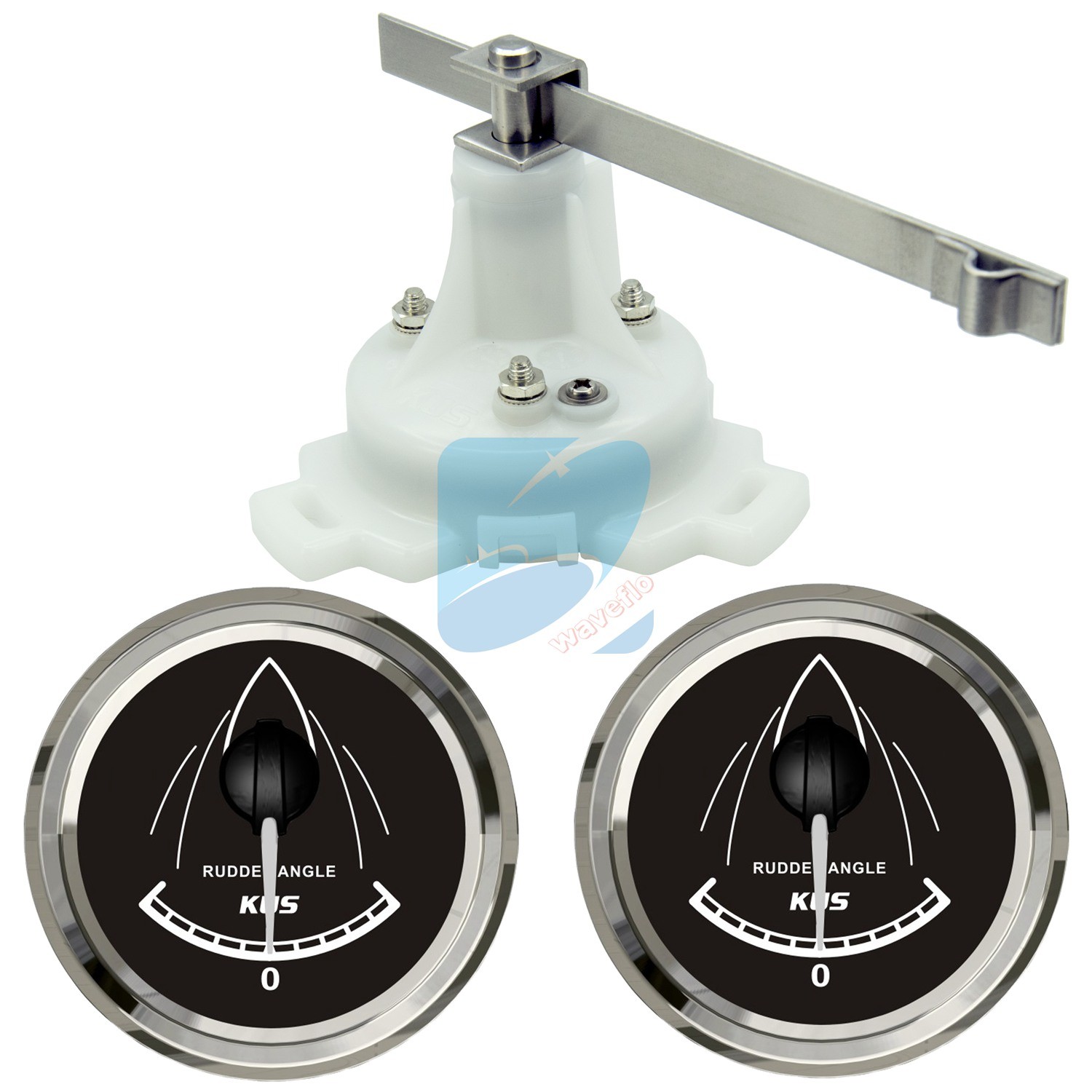 KUS Boat Marine Rudder Angle Gauge Indicator W/ Dual Station Rudder ...