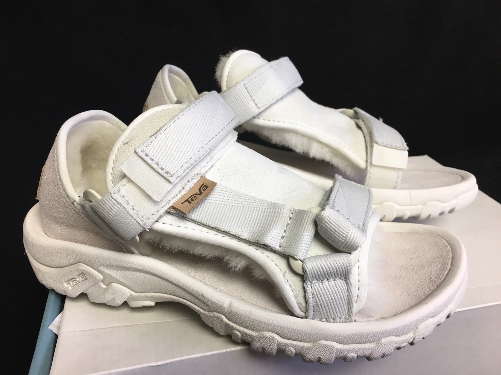 TEVA UGG COLLAB WHITE SHEEPSKIN STRAPPY SANDALS multiple sizes 1018219 ...