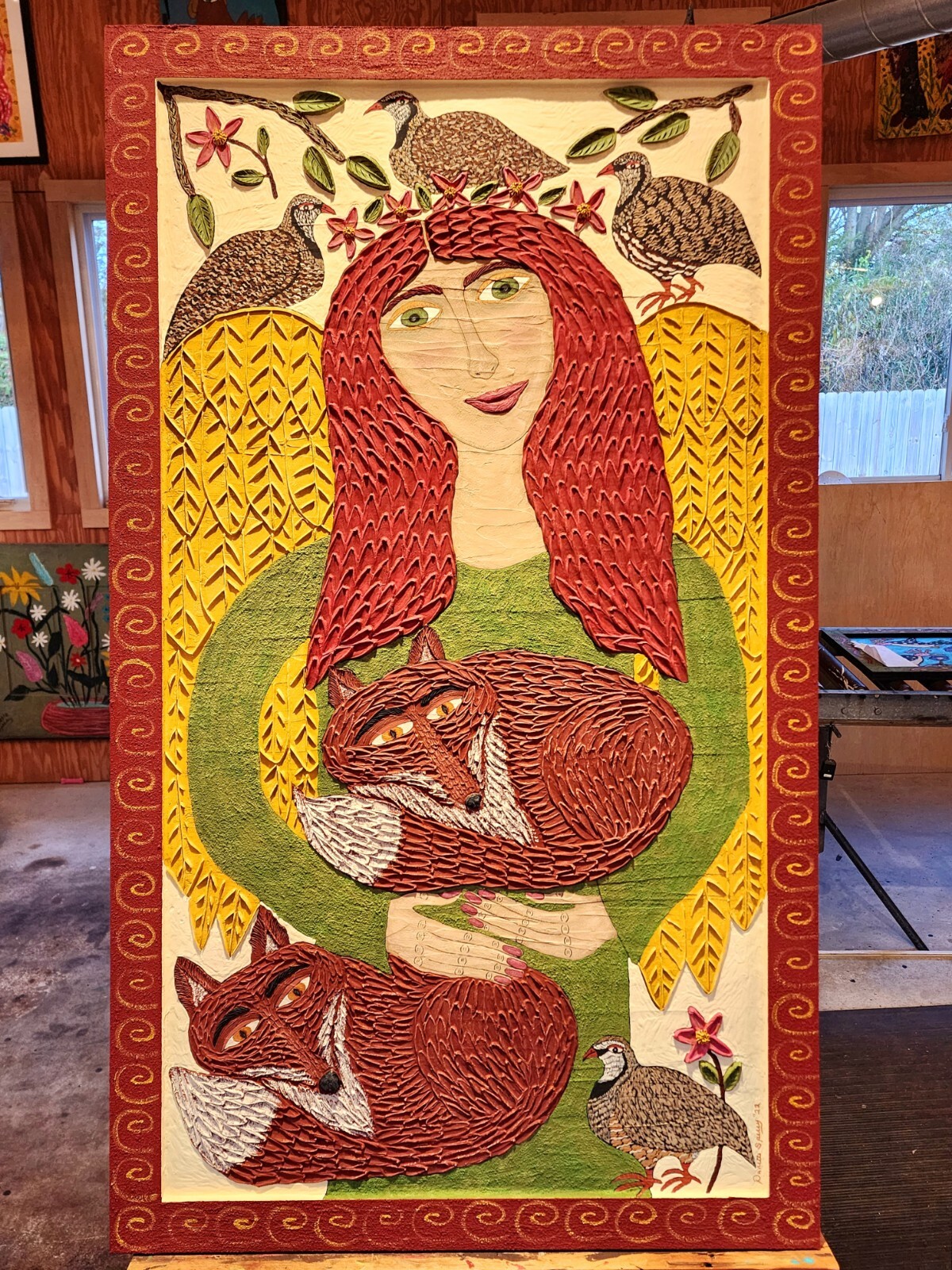 Danette Sperry Southern Primitive Folk Art ANGEL Painting "ANGEL Of The ...