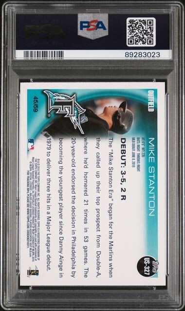 2010 Topps Update Black /59 Giancarlo Mike Stanton Rookie Debut Signed ...