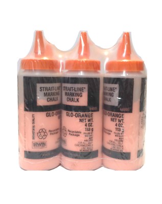 3 Pack Strait-Line Standard Marking Chalk Line Refill, 4 oz, Glo-Orange ...