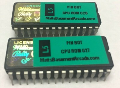 PinBot Pinball - CPU Rom Set L-5 [U26, U27] [Williams] EPROM | eBay