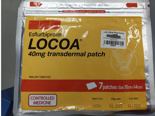 3 Packs / 21 Patch LOCOA Transdermal Esflurbiprofen Joint Pain Relief ...