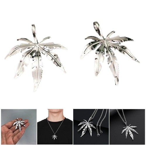 Chain Pendant Maple Leaf Metal Stainless Steel Decoration Double Layer ...