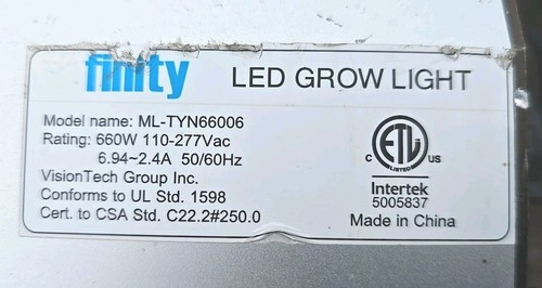 Efinity LED Grow Light ML-TYN66006, 660W 110-277Vac 50/60Hz | eBay