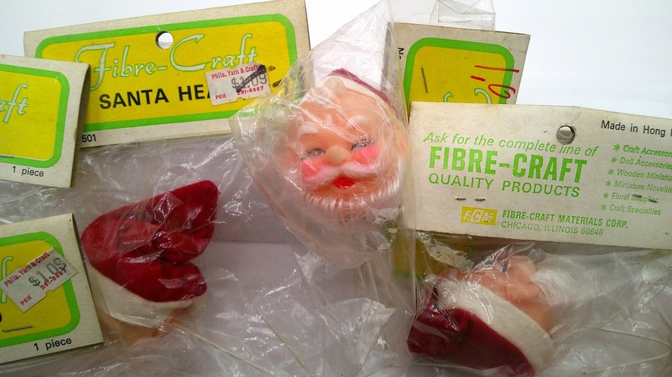 Vintage Christmas Rare Felt Santa, Elf Pixie Angel Reindeer Head Picks ...