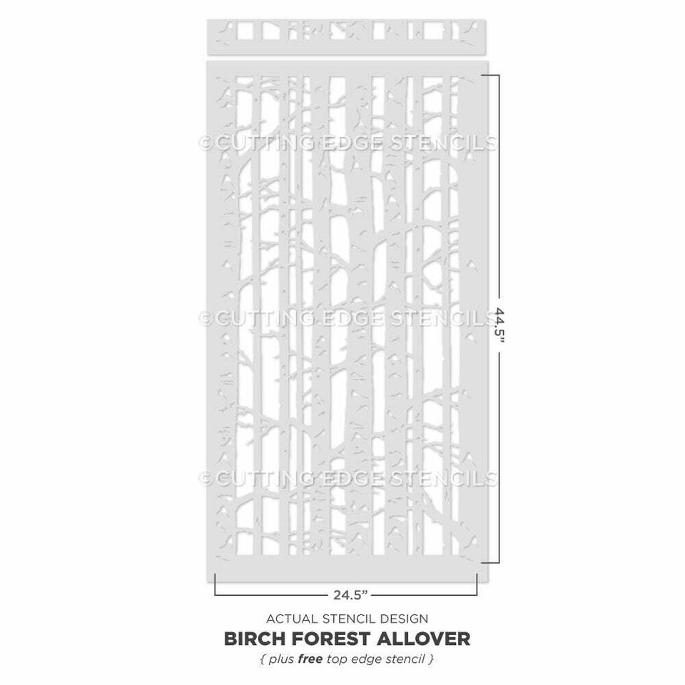 Birch Forest Wall Stencil - Large Stencils For Wall Painting Fast Easy ...