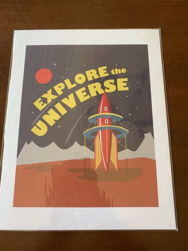 CARTA BELLA SPACE ACADEMY PRINT 11X14 EXPLORE UNIVERSE Moon Planet ...