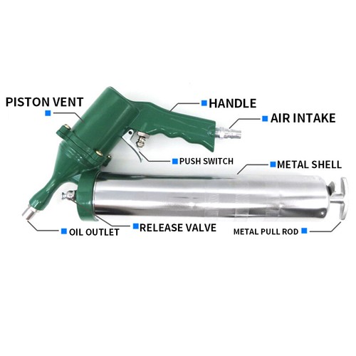 Pneumatic Grease Gun 400CC Manual High Pressure Air Gun Butter Barrel ...