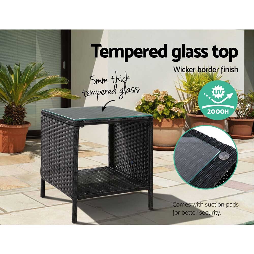 Gardeon Side Table Coffee Patio Outdoor Furniture Rattan Desk Indoor ...